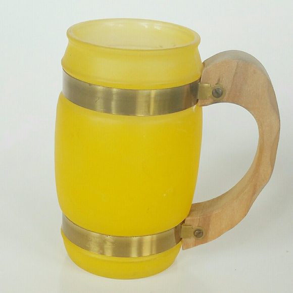 Siesta Ware | Other | Siesta Ware Gold Glass Wooden Handled Barrel Mug ...